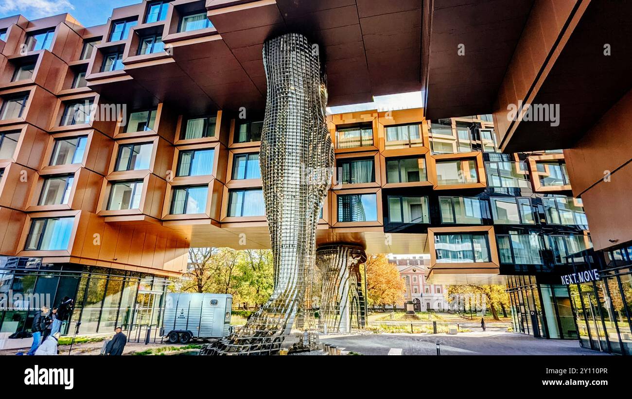 Prague, Czech Republic, October 8, 2023: Unique modern building with ...
