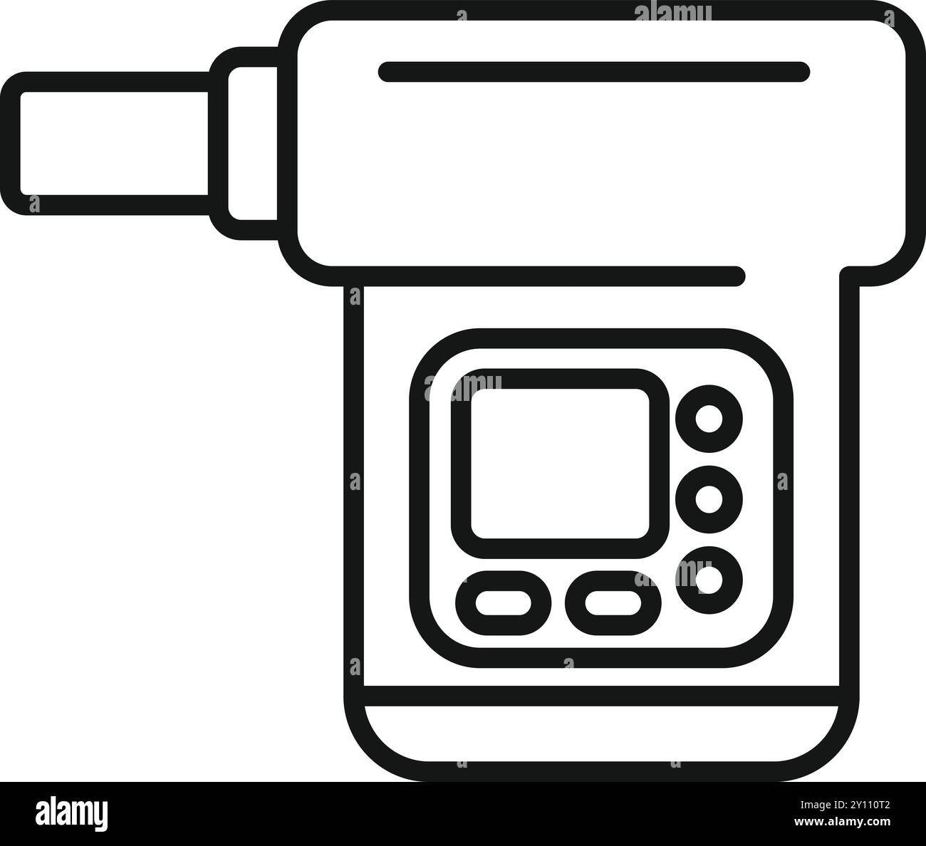 Digital breathalyzer showing alcohol test result icon in outline style ...
