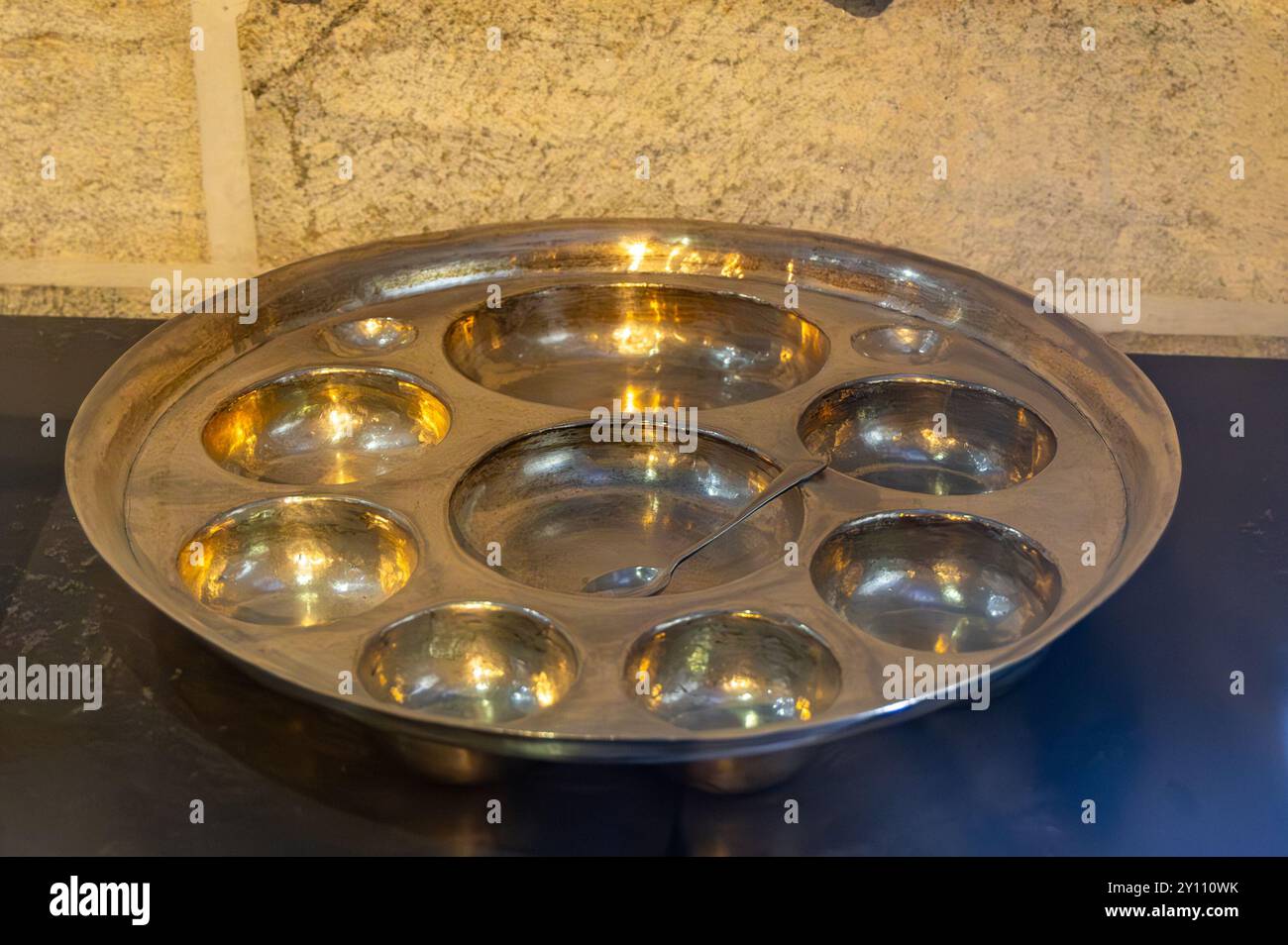 antique royal silver plat with bowl at indoor Stock Photo - Alamy
