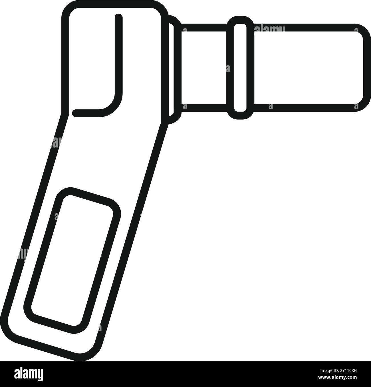 Simple line icon of an electronic thermometer gun, commonly used to ...