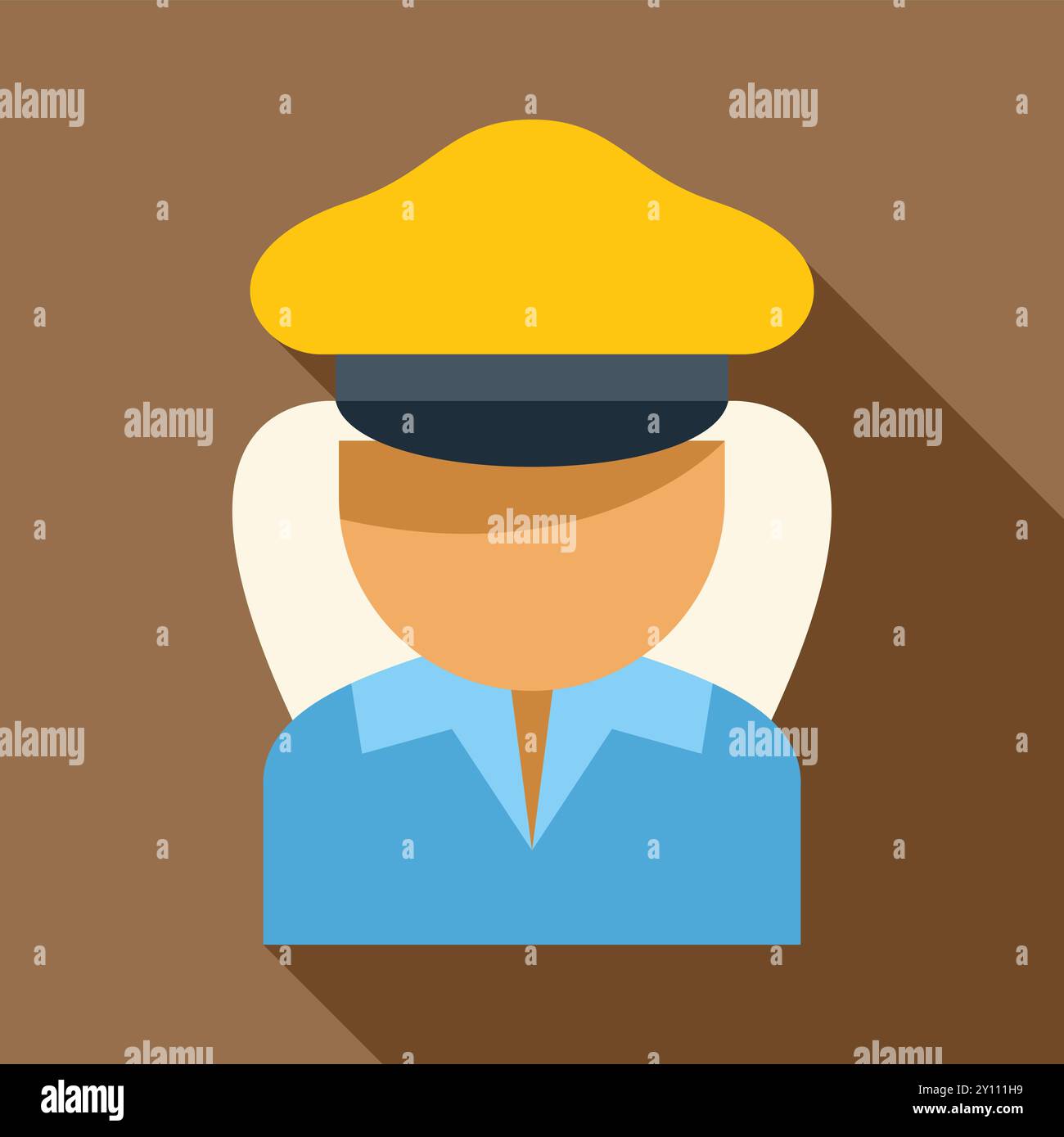 Flat design style minimalist colorful icon depicting a hotel employee ...