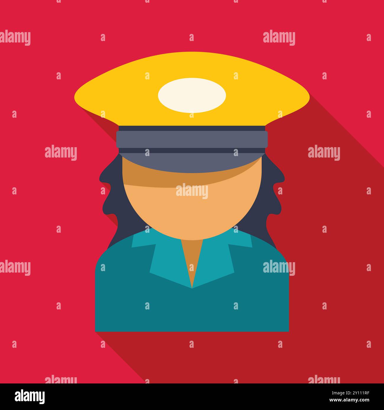 Faceless female police officer character wearing blue uniform and ...