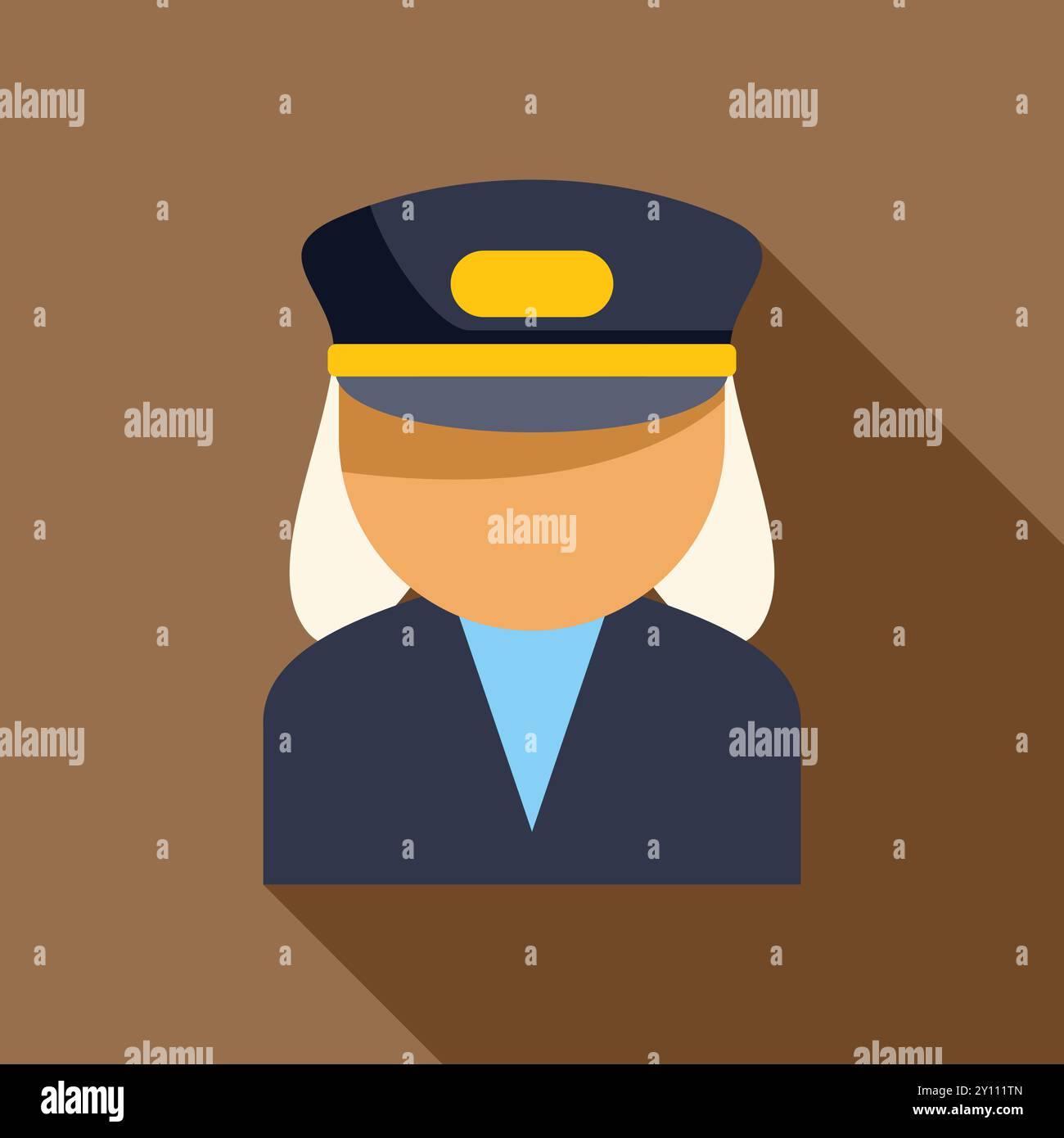 Flat vector icon of a bus driver wearing a uniform and a hat ...