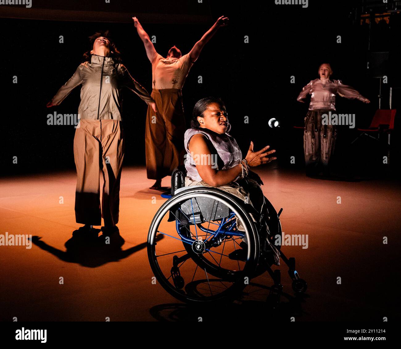 London, UK. 4 Sep 2024. Dress rehearsal for Lived Fiction by Stopgap Dance at the Queen ...