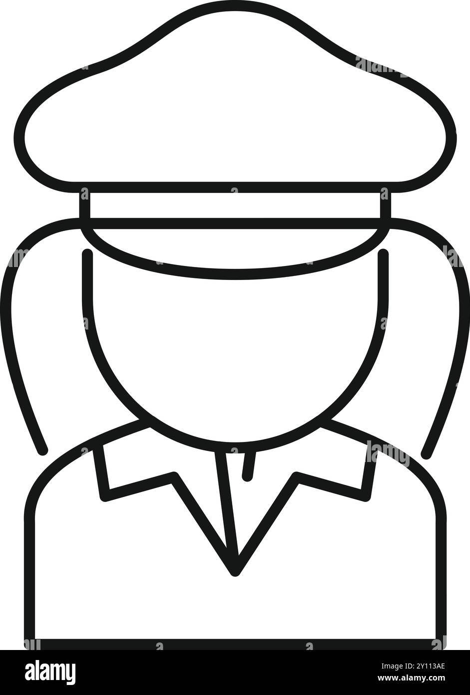 Minimalist vector illustration of a female hotel worker wearing a ...