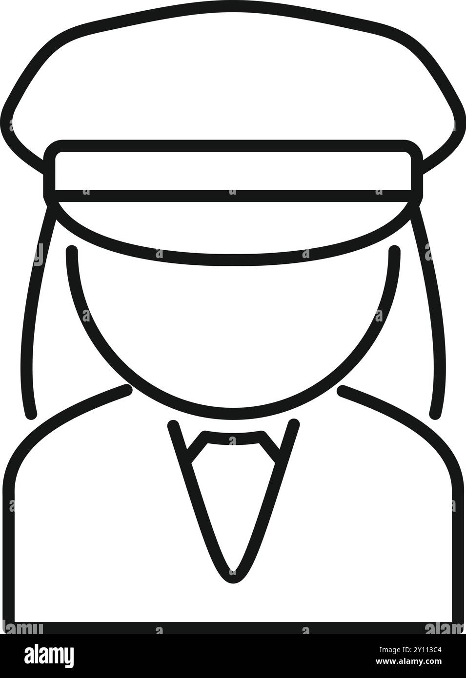 Simple line icon of a female driver wearing uniform and hat Stock ...
