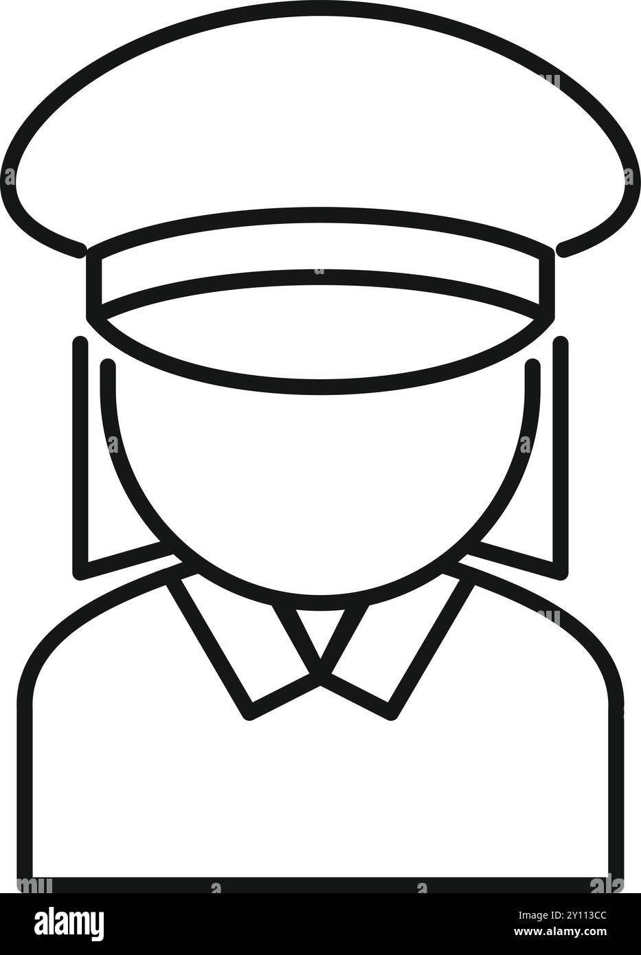 Minimalist vector illustration of a female police officer wearing a ...
