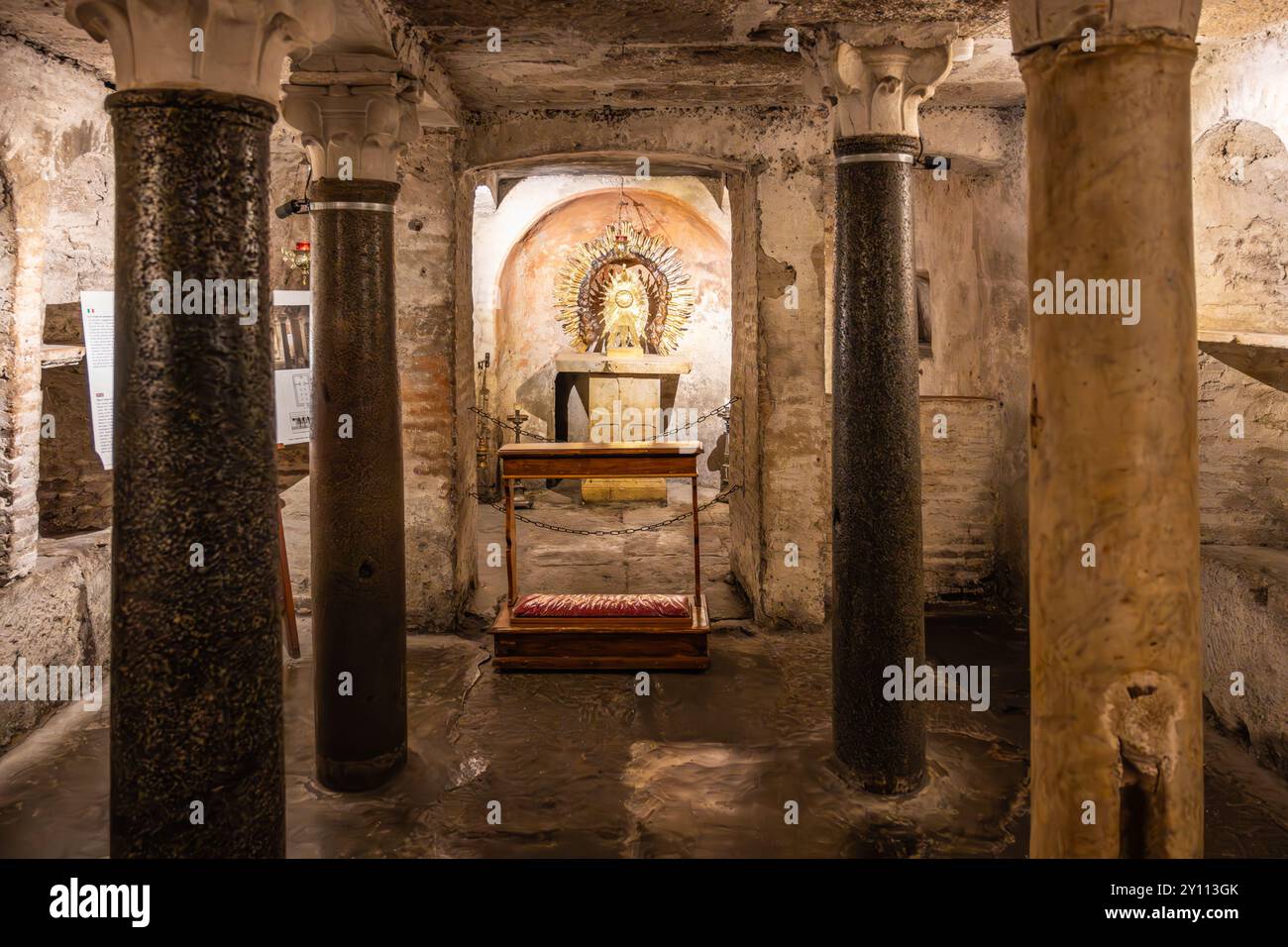 The crypt of the Basilica of Santa Maria in Cosmedin reveals a historic ...
