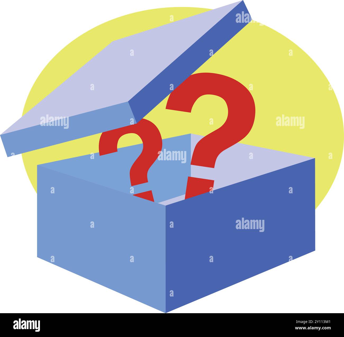 question mark on mystery box, secret gift concept illustration flat design vector Stock Vector ...