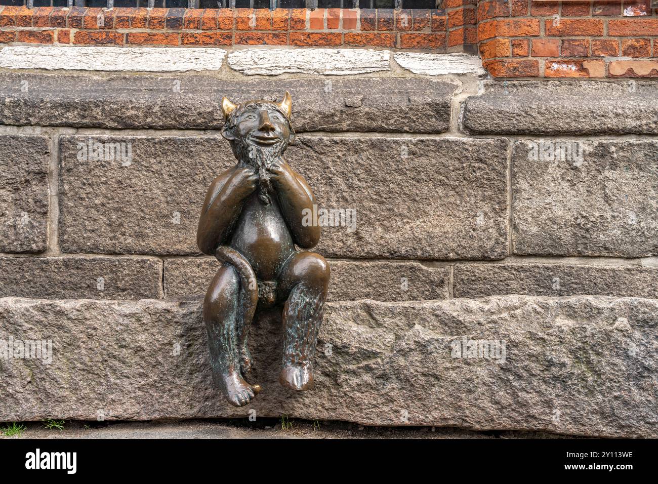 Little Devil bronze sculpture at St. Mary's Church, Hanseatic City of ...