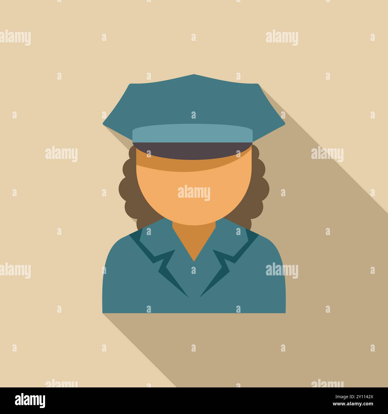 Simple vector illustration of a female police officer wearing a blue ...