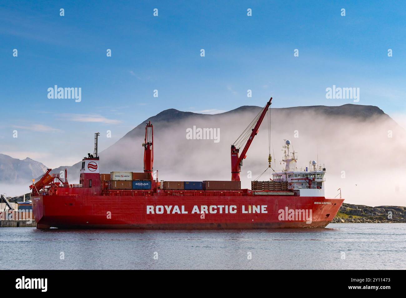 Nanortalik, Greenland - 27 August 2024: Cargo supply ship Irena Arctca ...
