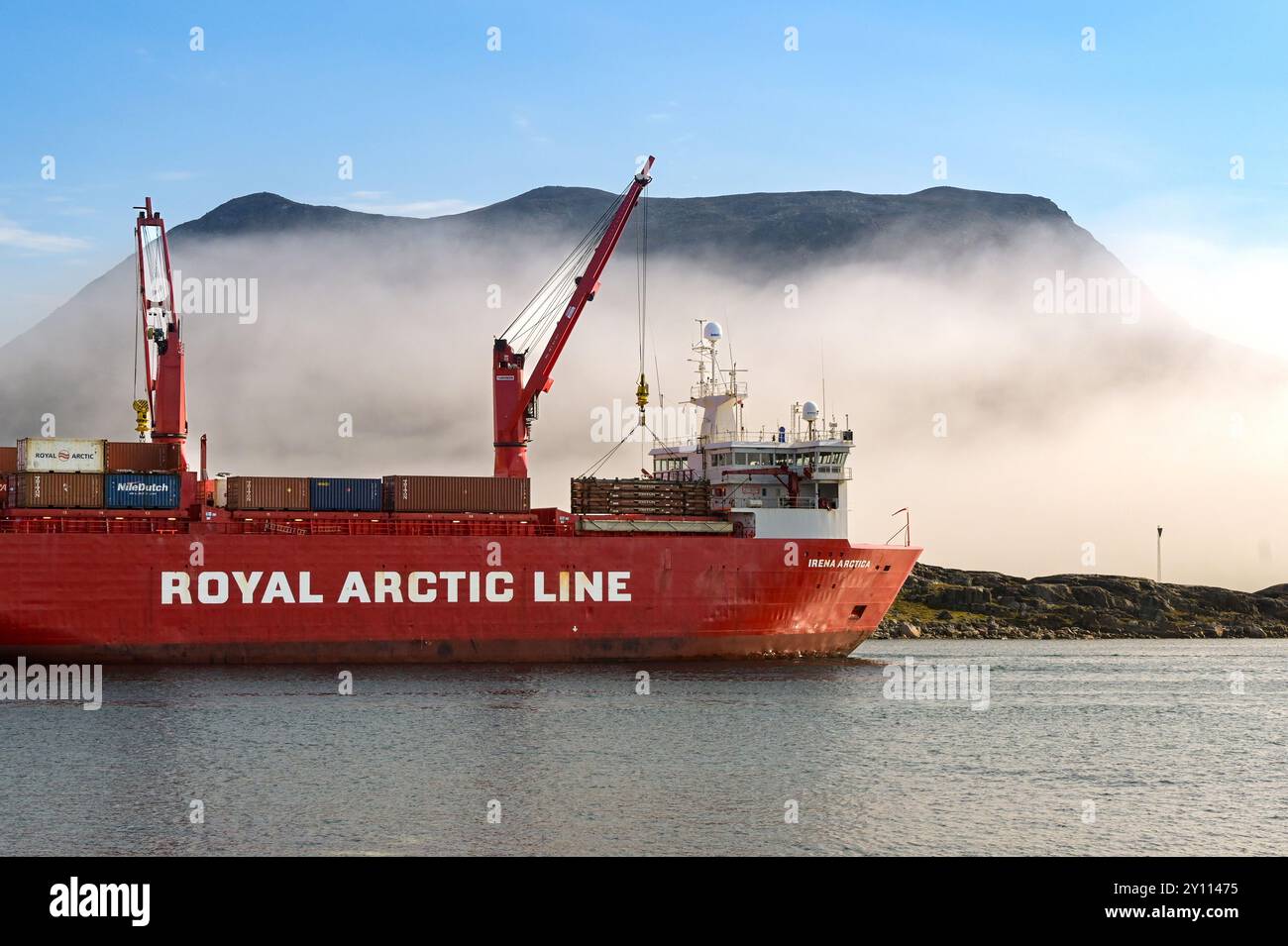 Nanortalik, Greenland - 27 August 2024: Cargo supply ship Irena Arctca ...