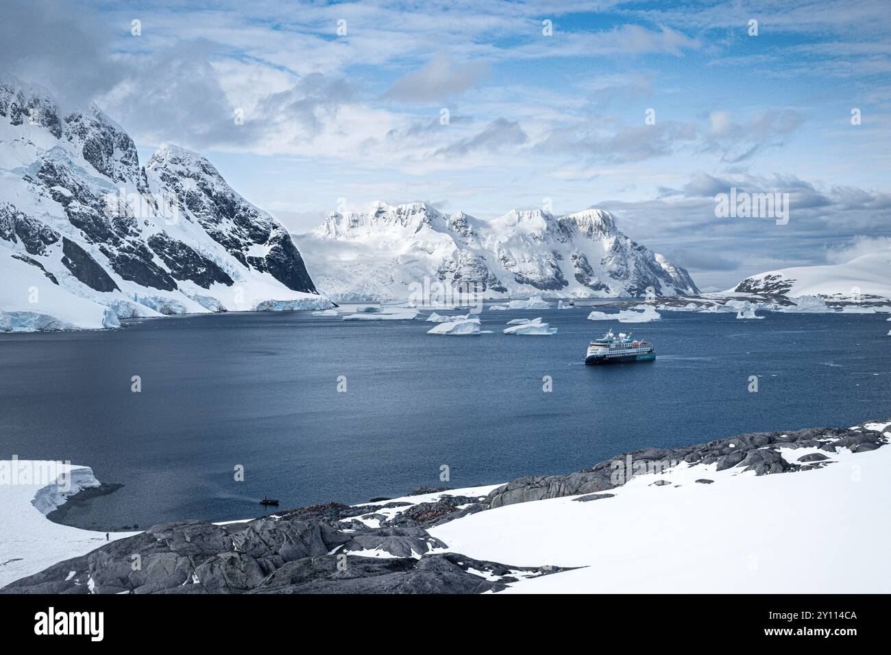 Cruise ship in a bay, Booth Island, Antarctica Stock Photo - Alamy