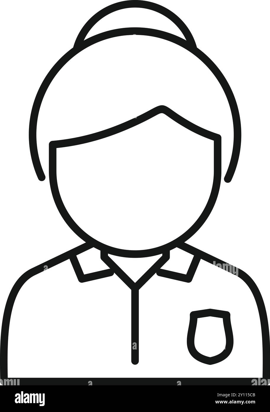 Simple line drawing of a female police officer wearing a uniform Stock ...