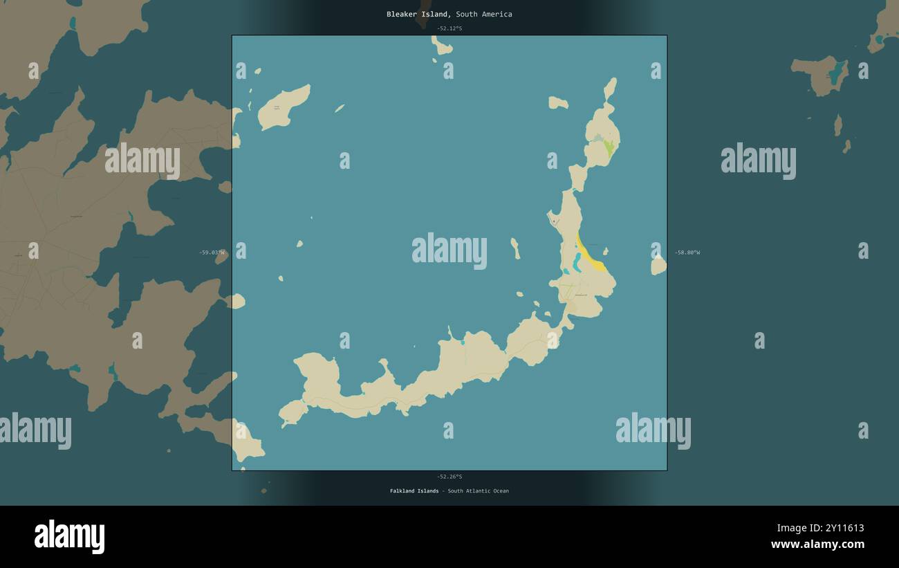 Bleaker Island in the South Atlantic Ocean, belonging to Falkland Islands, described and ...