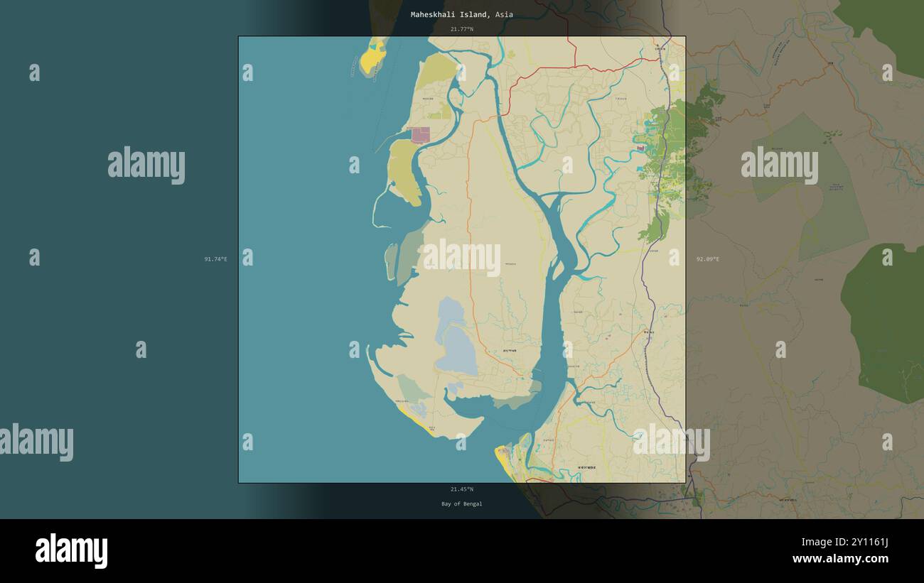 Maheskhali Island in the Bay of Bengal, belonging to Bangladesh ...