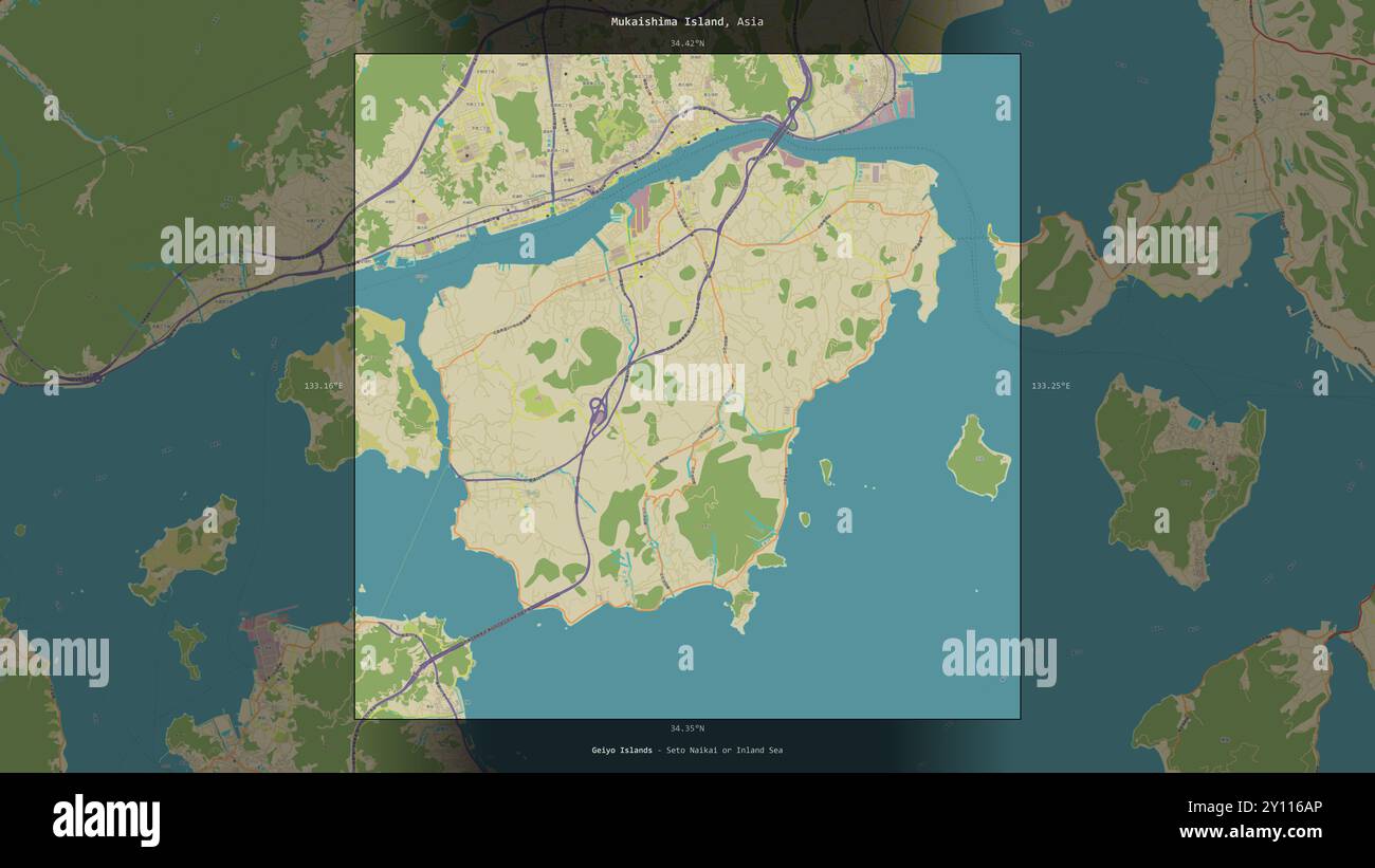 Mukaishima Island in the Seto Naikai or Inland Sea, belonging to Japan ...