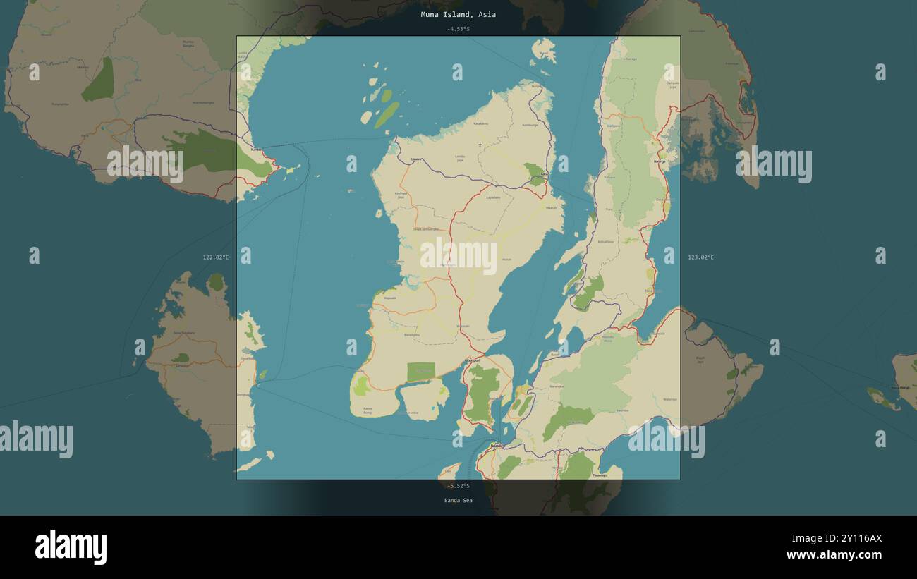 Muna Island in the Banda Sea, belonging to Indonesia, described and ...