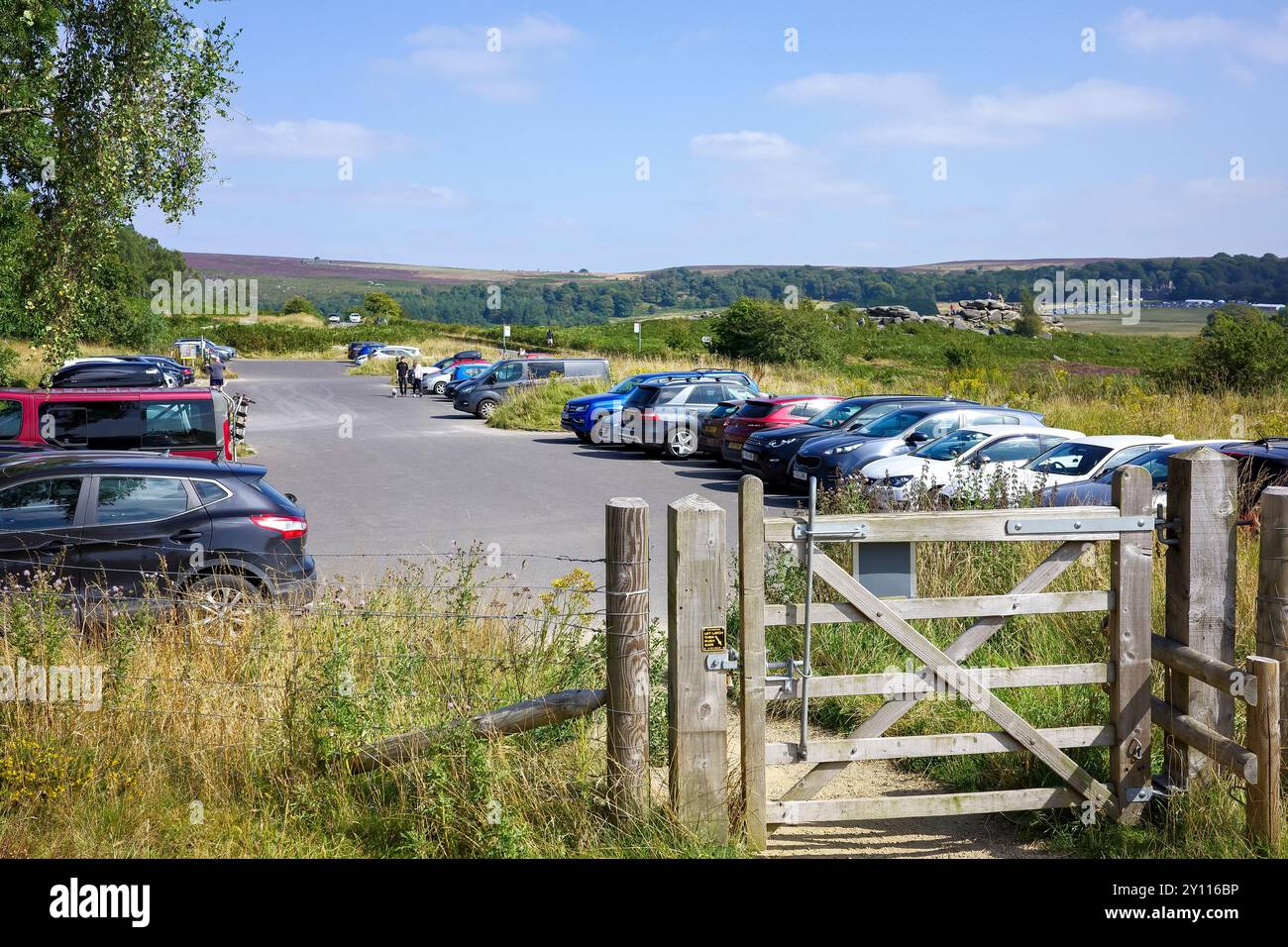 Hathersage moor, Derbyshire, UK, August, 31, 2024: Surprise view car ...