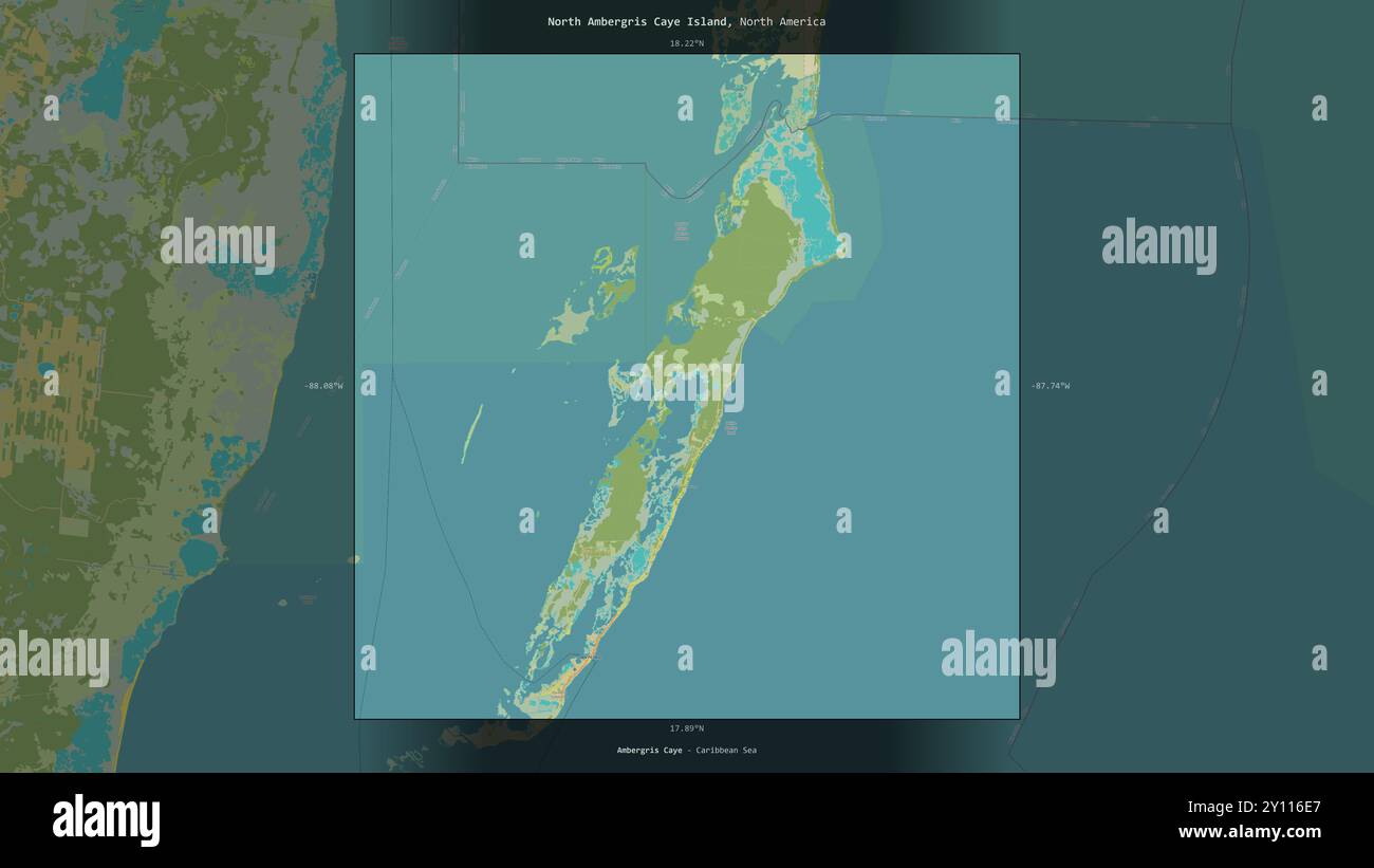 North Ambergris Caye Island in the Caribbean Sea, belonging to Belize ...