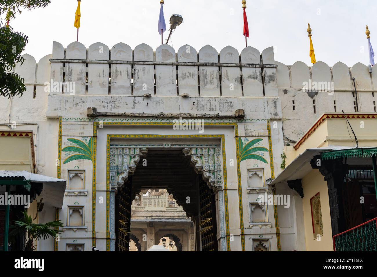 historical palace artistic entrance gate at morning from different ...