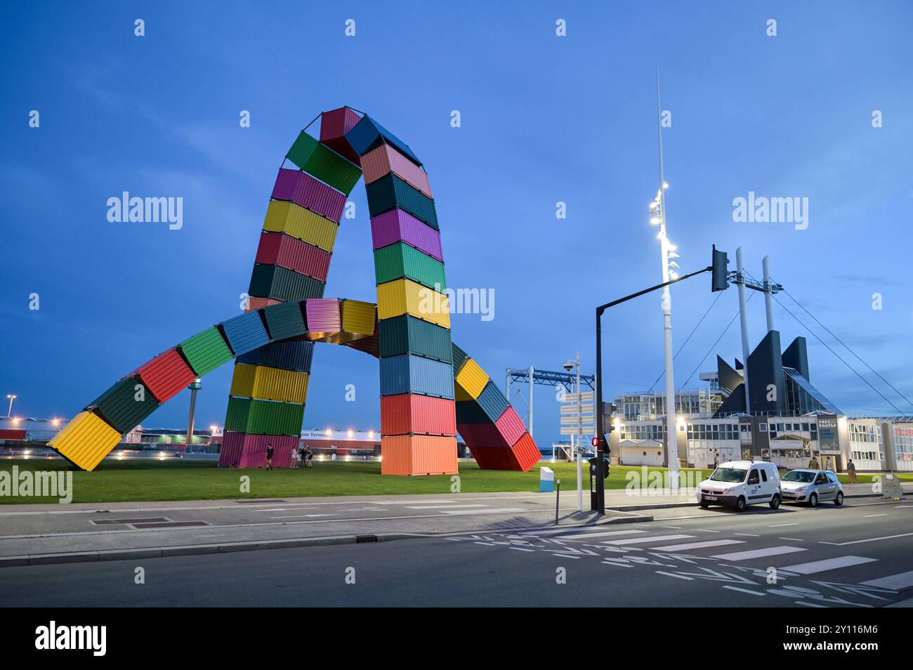 FRANCE, Le Havre port, artwork Container installation Catene des ...