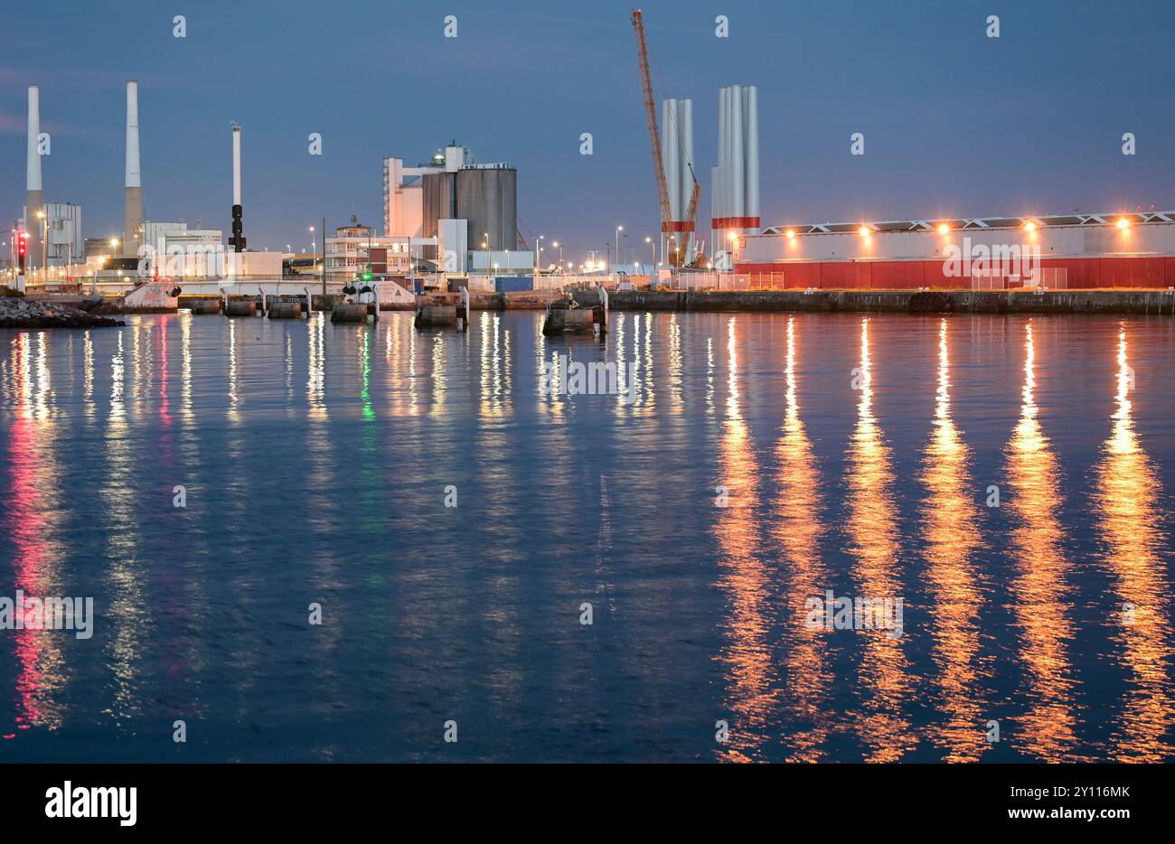 FRANCE, Le Havre port, power plant, silo and Siemens Gamesa renewable ...