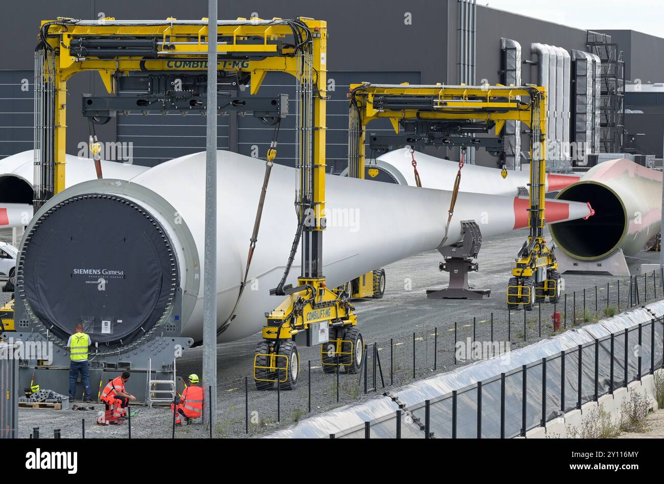 FRANCE, Le Havre port, Siemens Gamesa renewable energy SGRE production ...