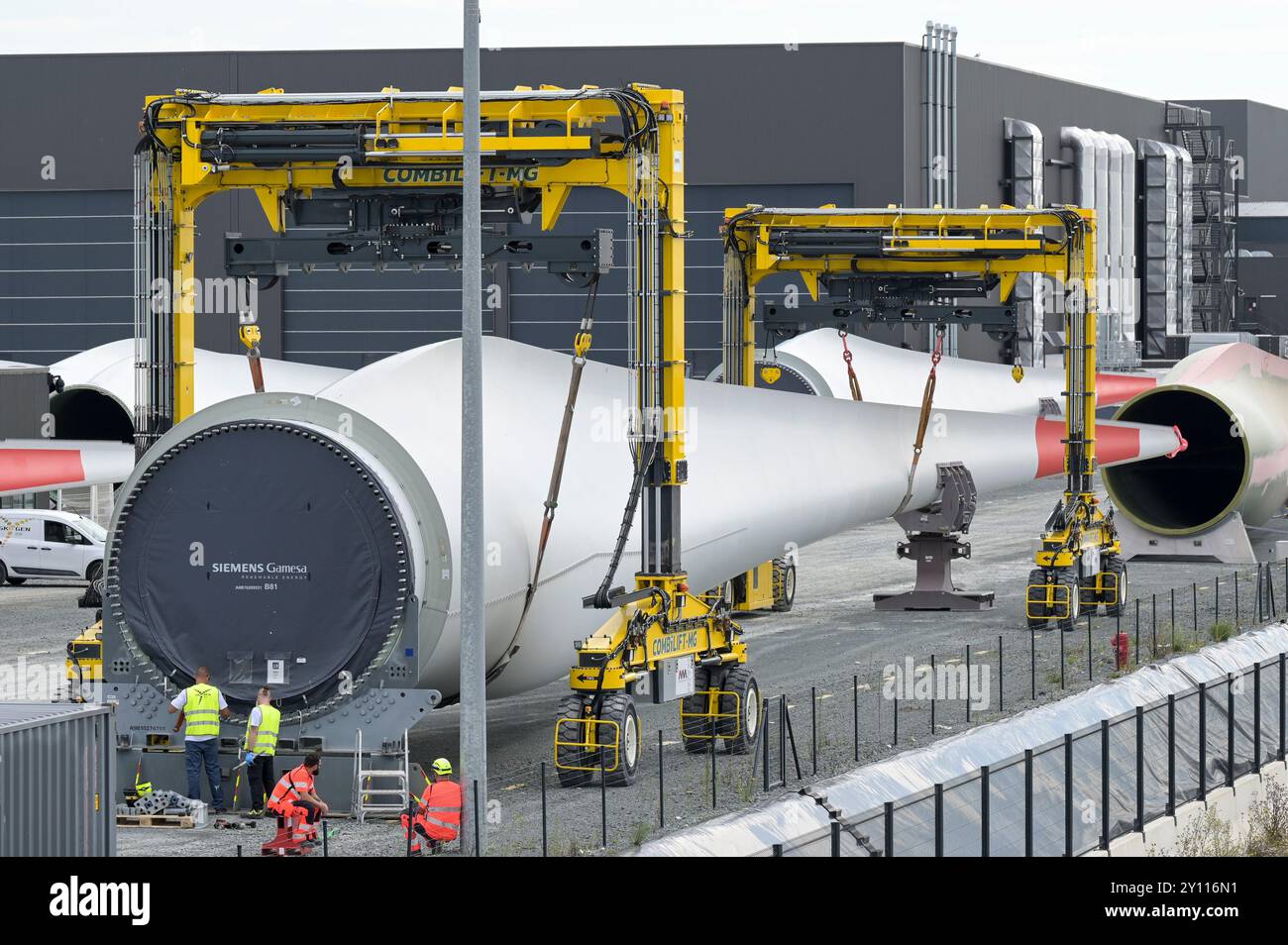 FRANCE, Le Havre port, Siemens Gamesa renewable energy SGRE production ...