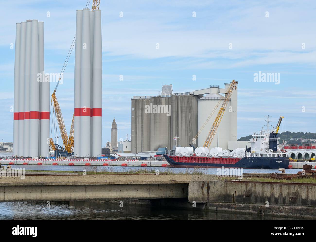 FRANCE, Le Havre port, Siemens Gamesa renewable energy SGRE production ...