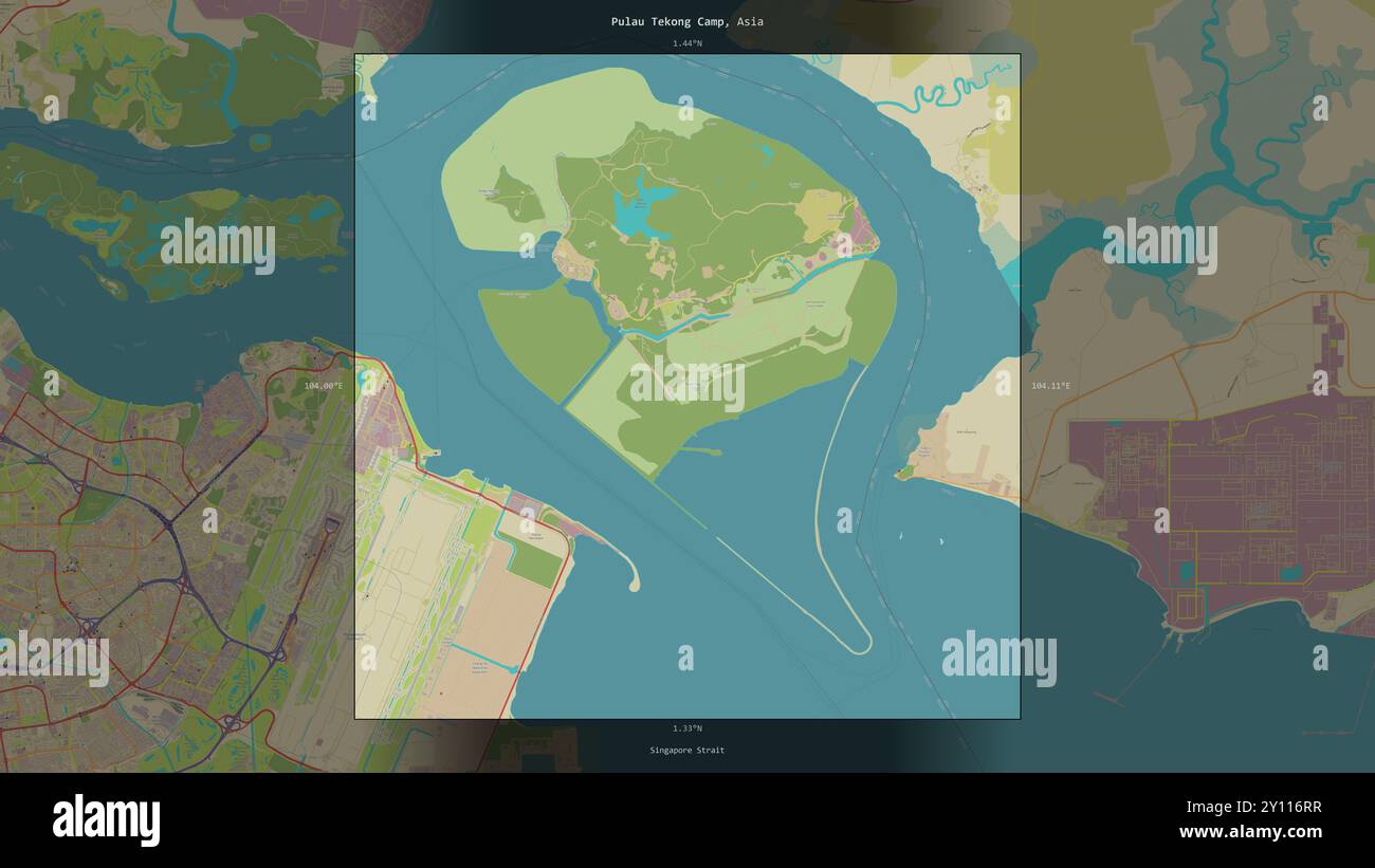 Pulau Tekong Camp in the Singapore Strait, belonging to Singapore ...