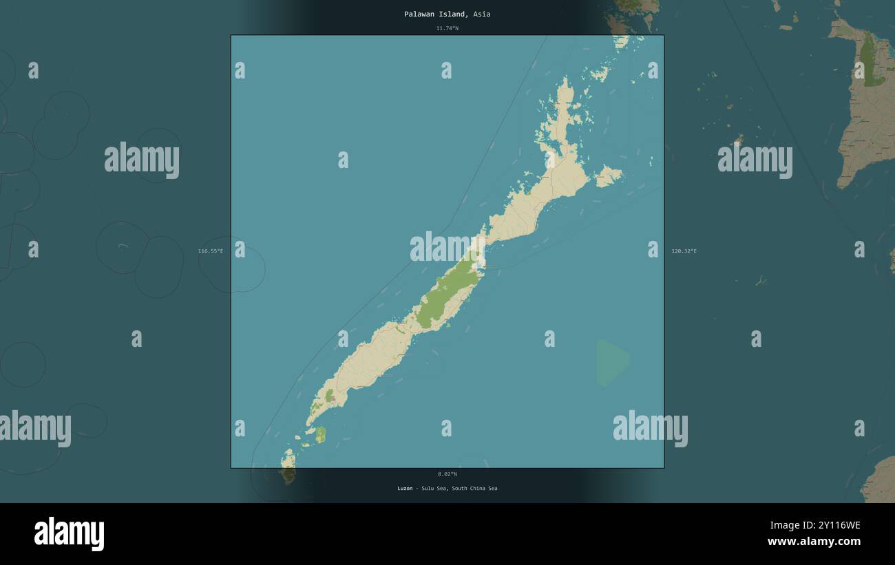 Palawan Island in the Sulu Sea, belonging to Philippines, described and ...