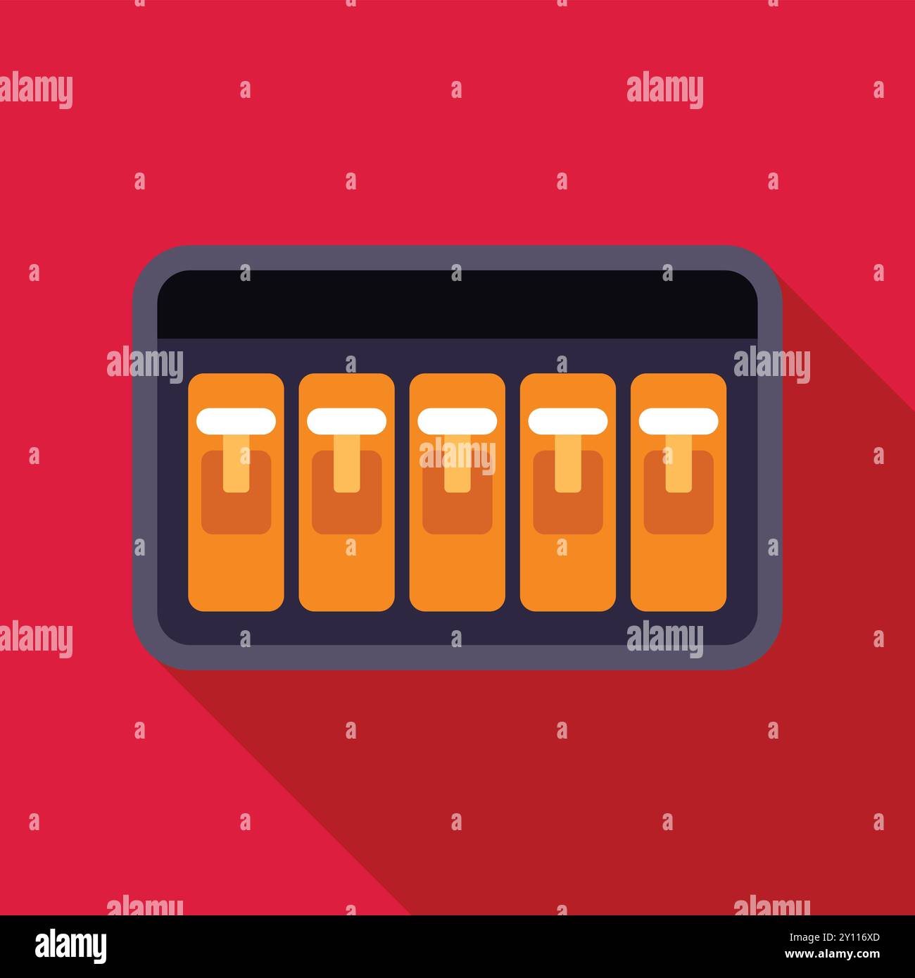 Electrical fuse box with a row of safety fuses preventing an overload of the electrical circuit ...