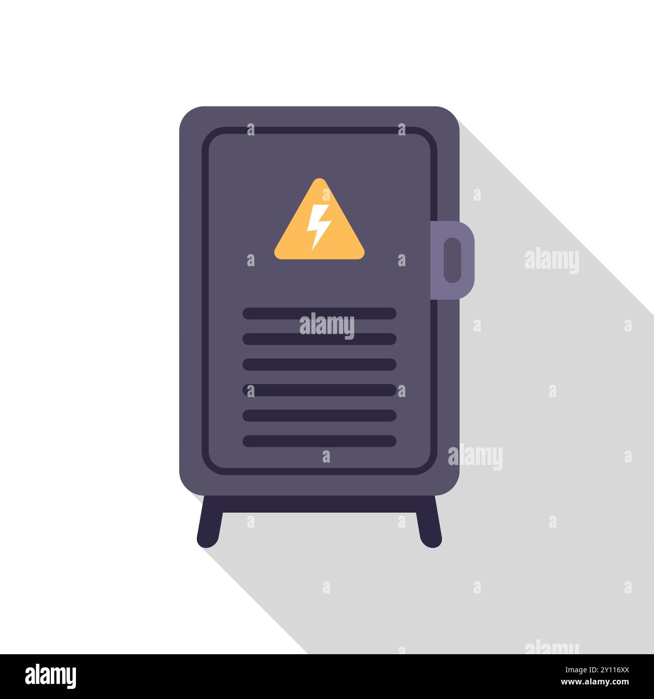 Outdoor electrical cabinet showing high voltage sign, potential ...