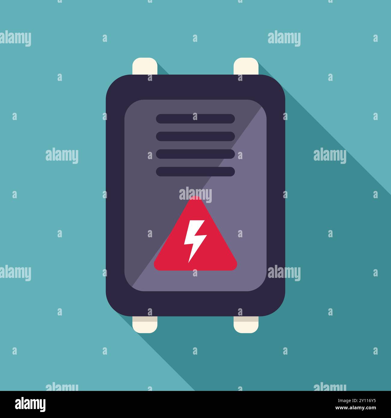 Electric panel showing high voltage with warning sign is isolated on ...