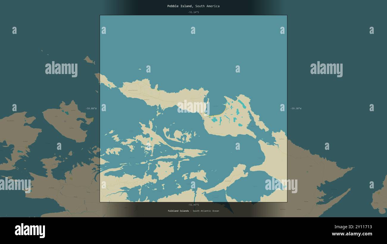 Pebble Island in the South Atlantic Ocean, belonging to Falkland Islands, described and ...