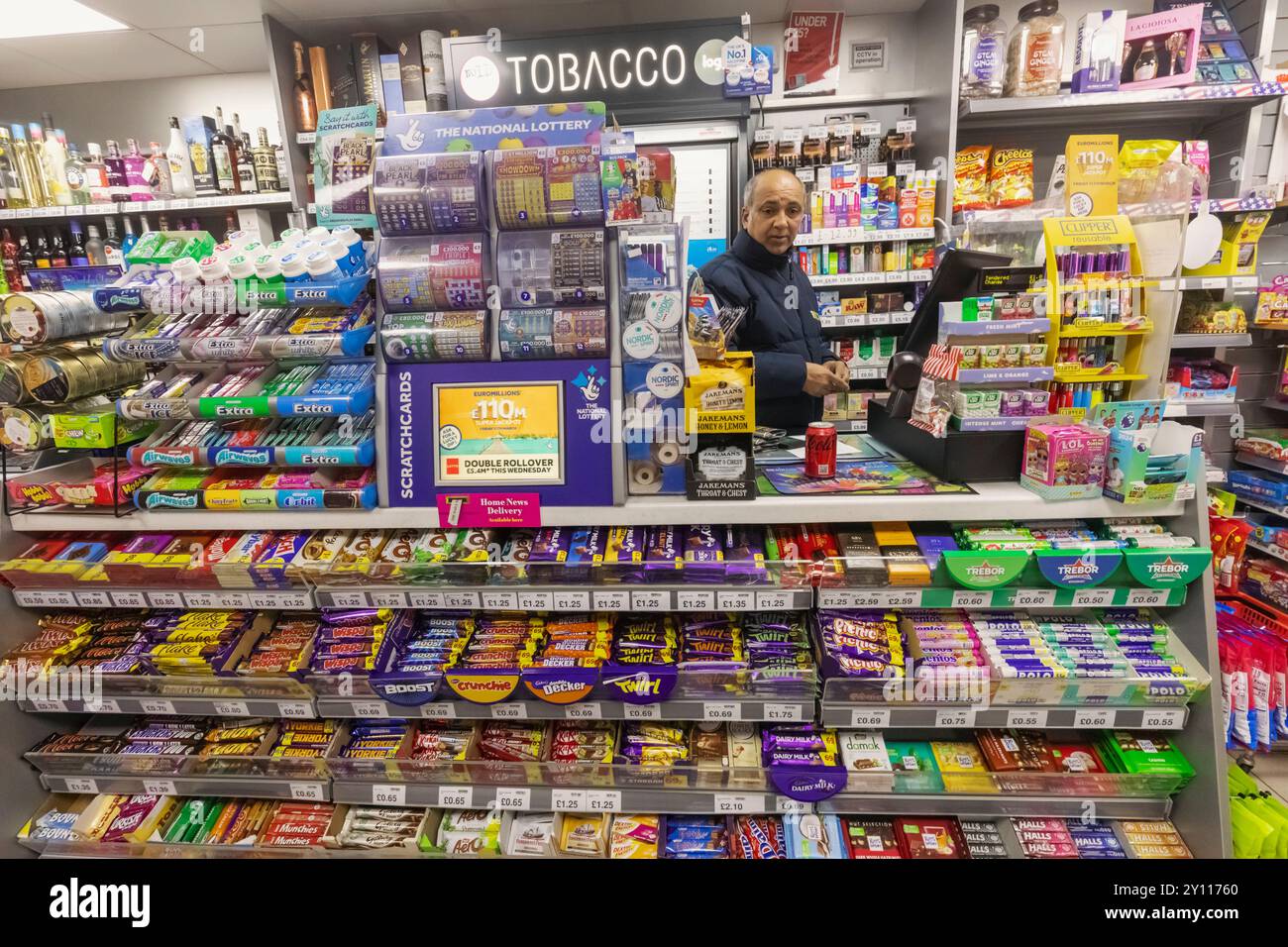 England, Kent, Sandwich, Typical Interior of Convenience Store Stock ...