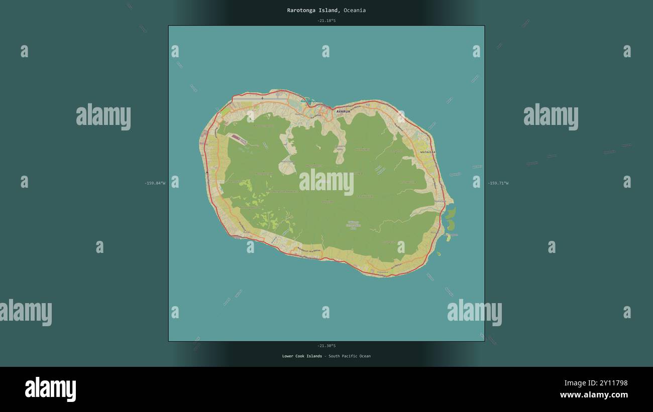 Rarotonga Island in the South Pacific Ocean, belonging to Cook Islands ...