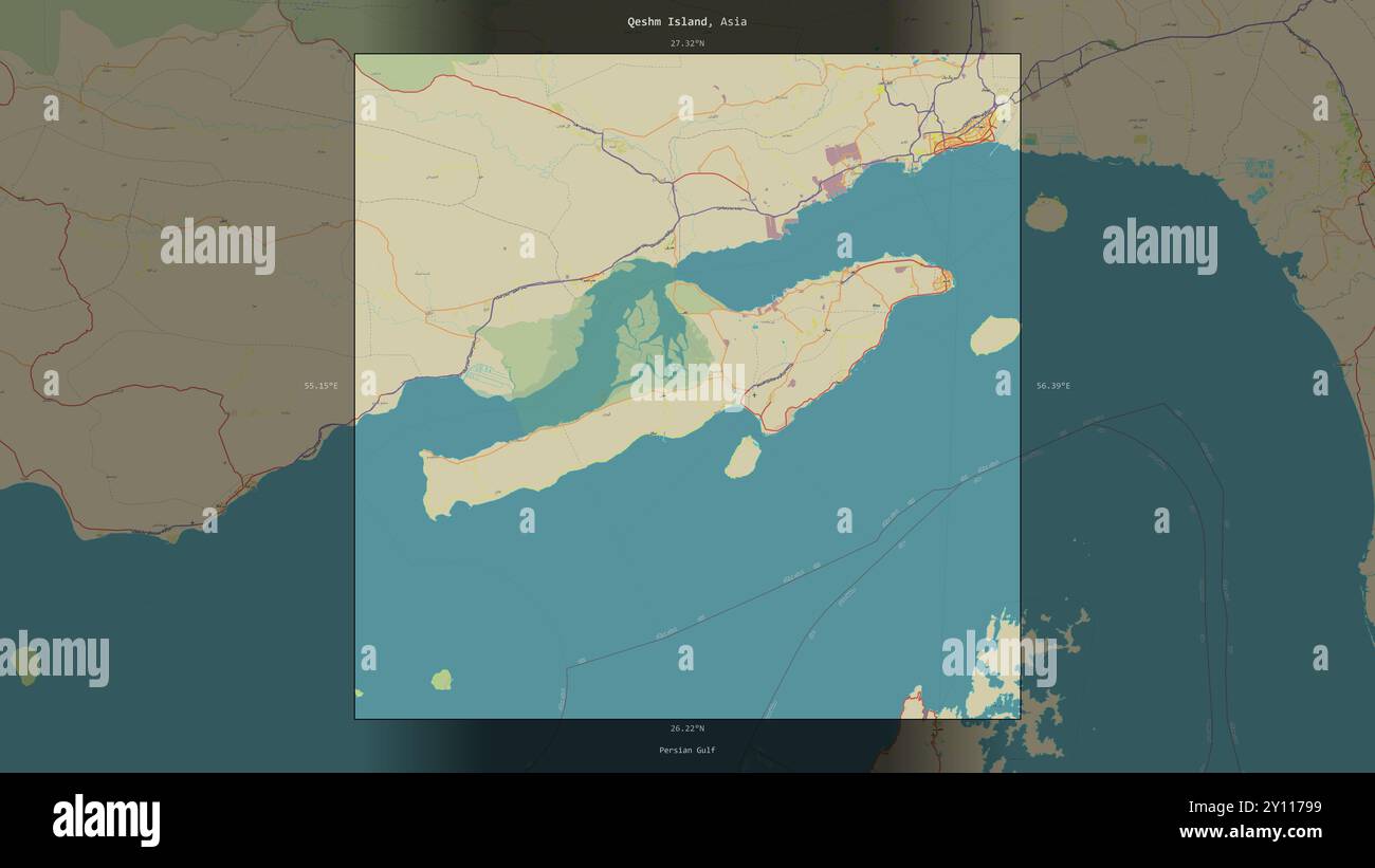 Qeshm island map hi-res stock photography and images - Alamy