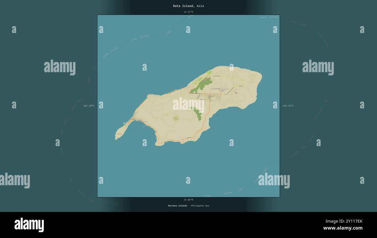 Rota Island in the Philippine Sea, belonging to United States ...
