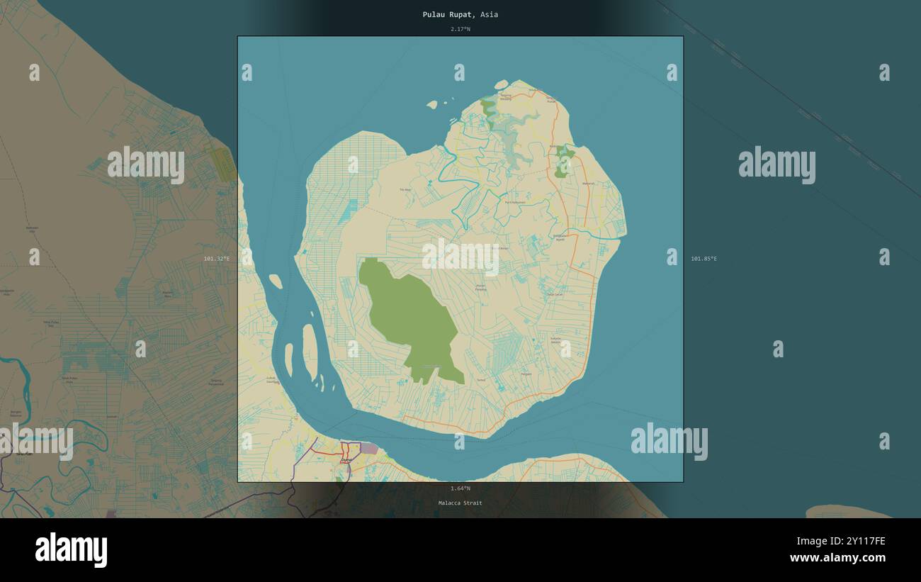Pulau Rupat in the Malacca Strait, belonging to Indonesia, described ...