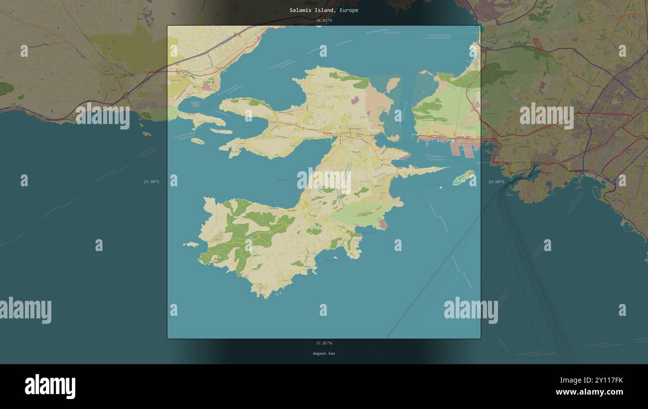 Salamis Island in the Aegean Sea, belonging to Greece, described and ...