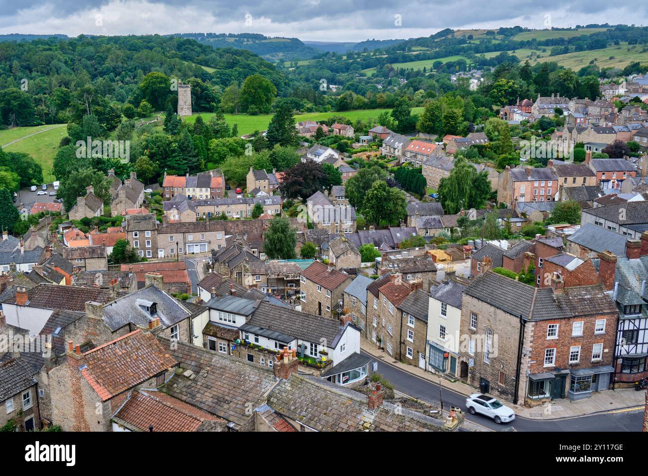Culloden Tower and Swaledale, seen from Richmond Castle, Richmond ...
