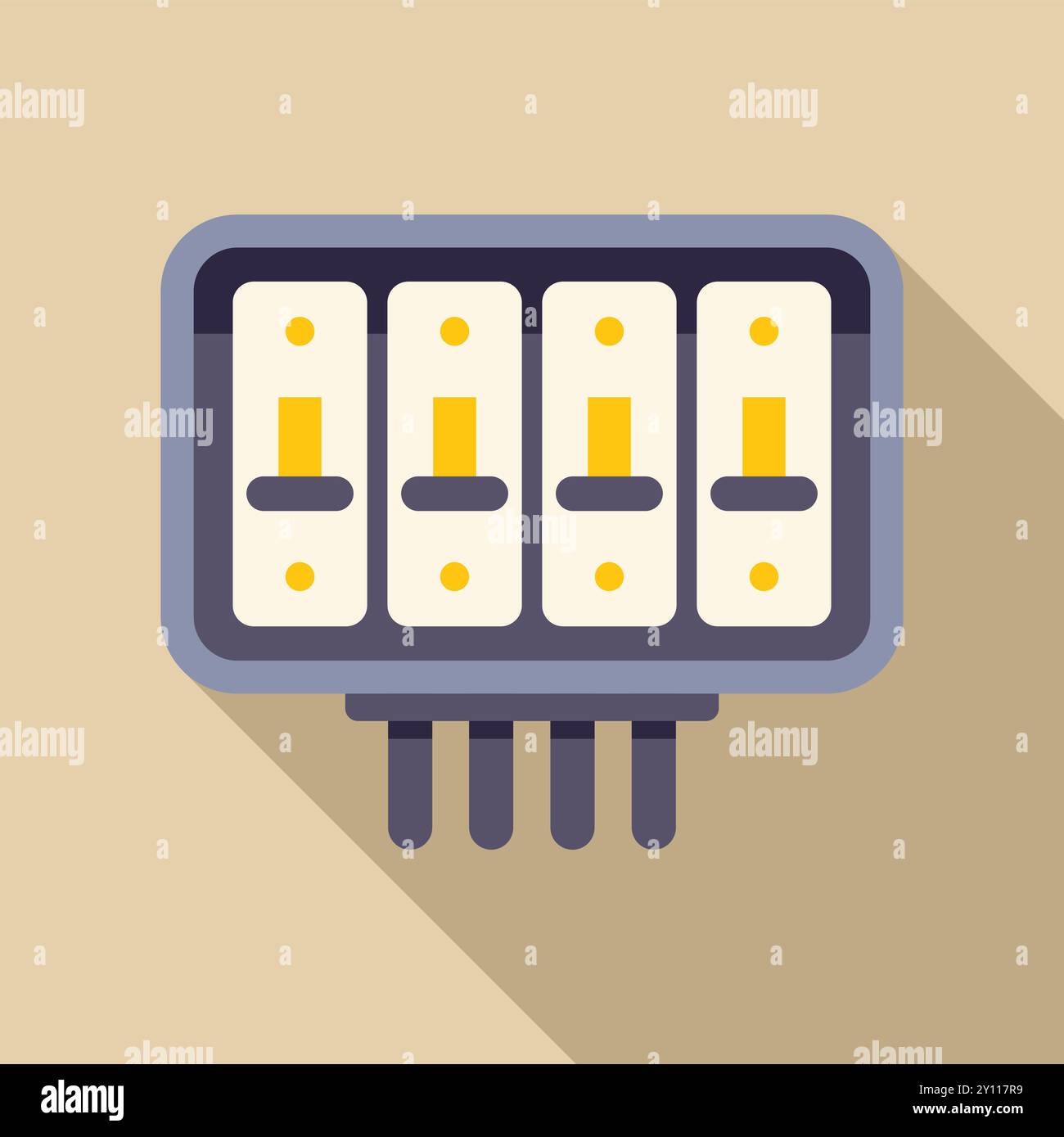 Illustration of an electric panel controlling the power supply with ...