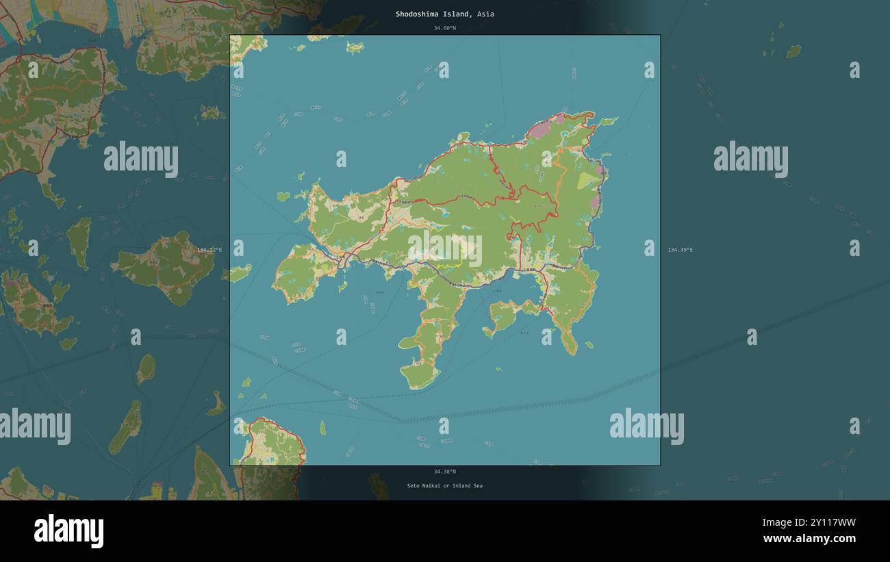 Shodoshima Island in the Seto Naikai or Inland Sea, belonging to Japan ...