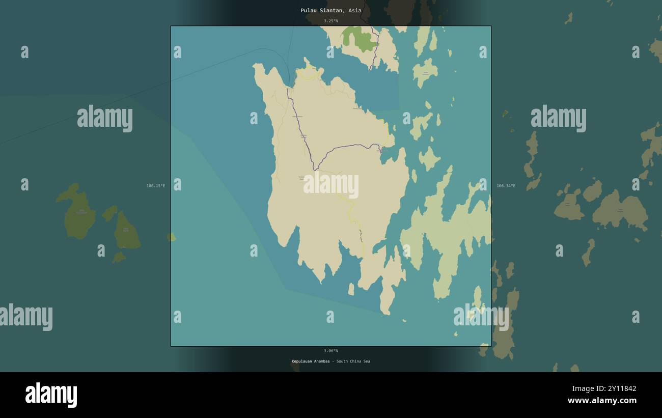 Pulau Siantan in the South China Sea, belonging to Indonesia, described ...