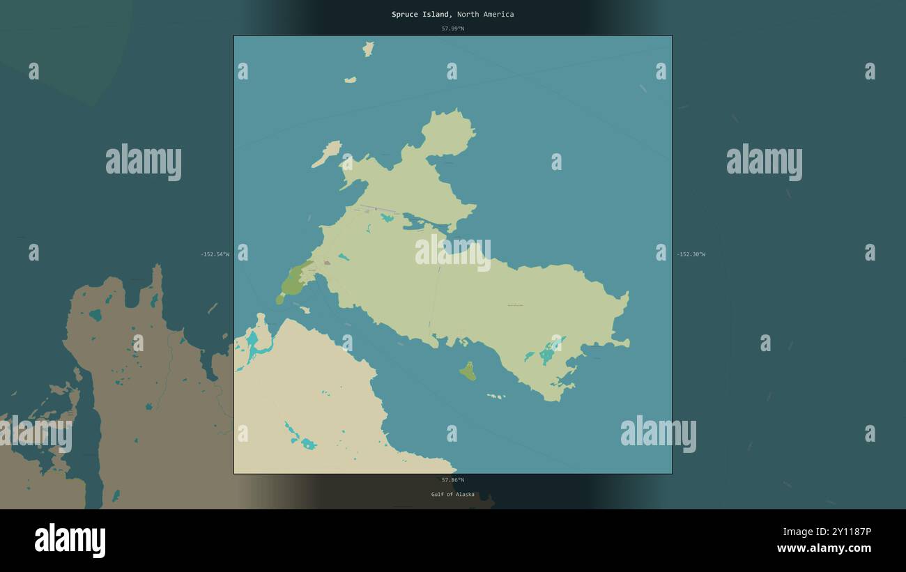 Spruce Island in the Gulf of Alaska, belonging to United States ...