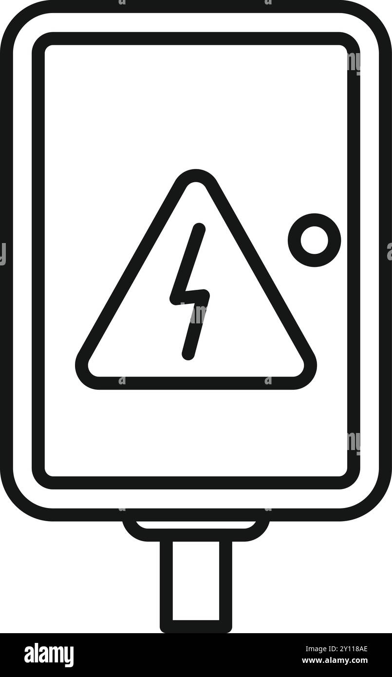 Minimalist vector illustration of an electrical cabinet showing a high ...