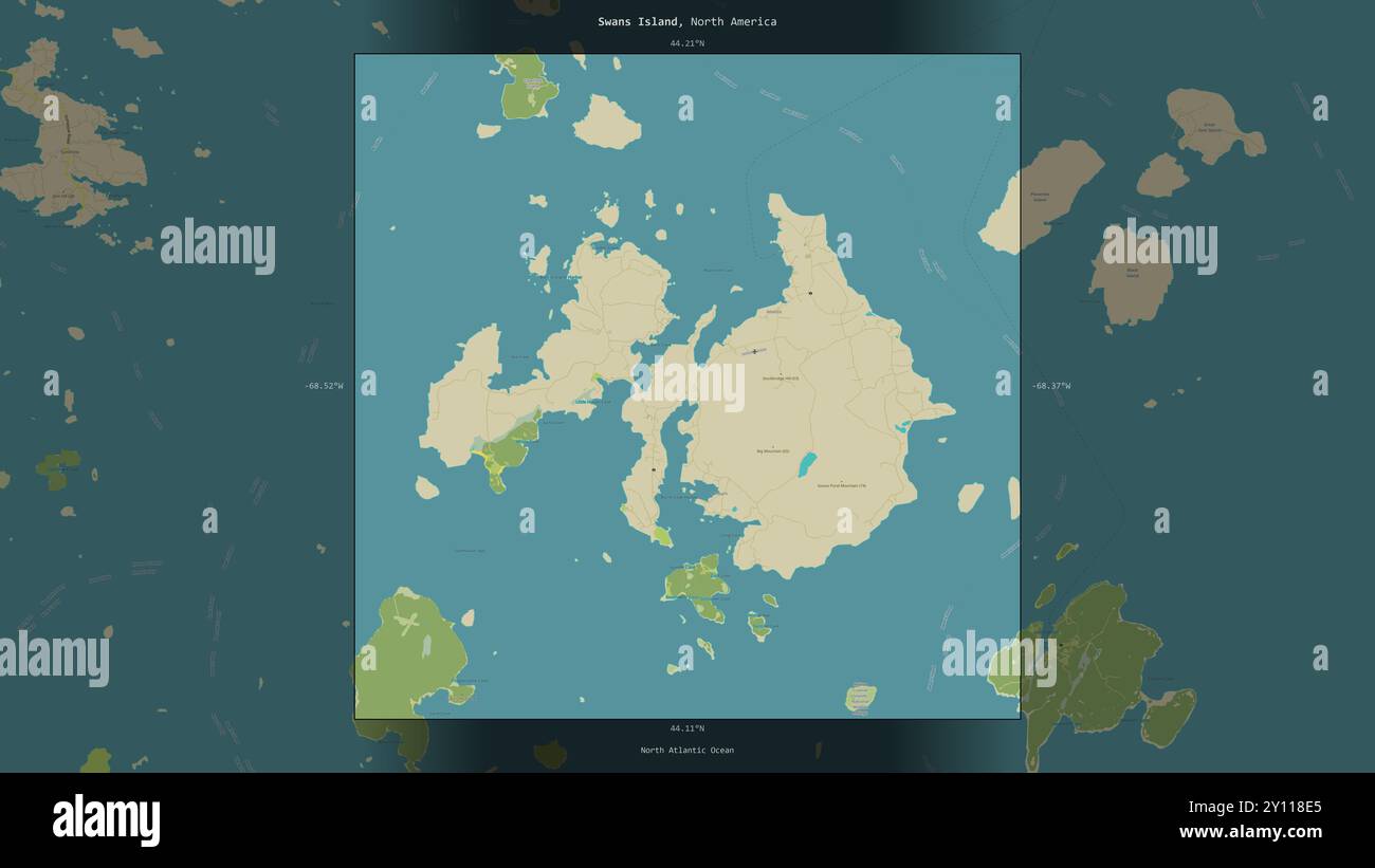 Swans Island in the North Atlantic Ocean, belonging to United States ...